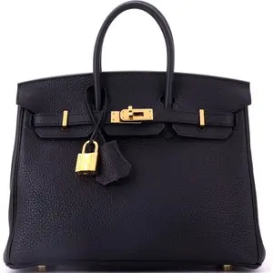 HERMES Birkin Handbag Black Togo With Gold Hardware 25 - Noir
