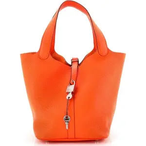 HERMES Picotin Lock Bag Clemence Mm - Orange Minium