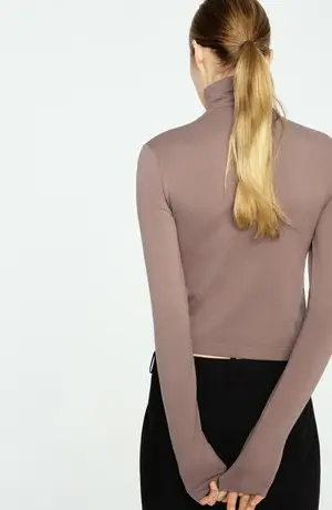 Mango Seamless Turtleneck Top