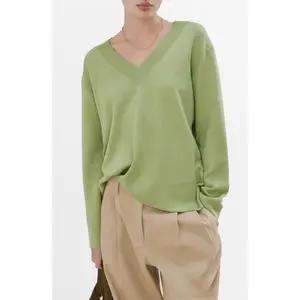 Mango V-neck Sweater - Green
