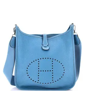 Hermès Evelyne Bag Gen Ii Clemence Pm - Bleu Jean