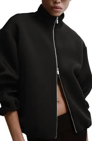 Women's Oversized Black Bomber Jackets