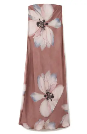 Mango Floral Open Back Maxi Dress