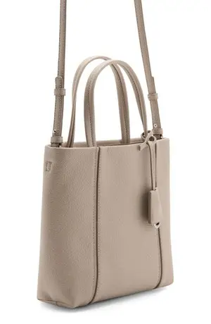 Mango Mini Faux Leather Tote - Off White