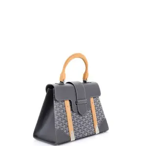 Goyard Saigon Top Handle Bag Coated Canvas With Leather Mm