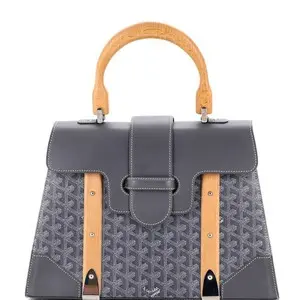 Goyard Saigon Top Handle Bag Coated Canvas With Leather Mm - Gray
