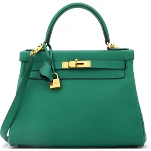 HERMES Kelly Handbag Green Evercolor With Gold Hardware 28 - Vert Vertigo
