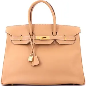 HERMES Birkin Handbag Brown Courchevel With Gold Hardware 35