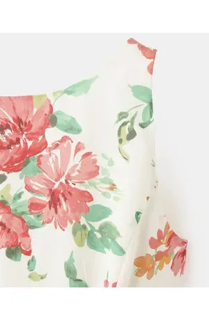 Mango Floral Sleeveless Cotton Midi Dress