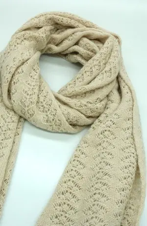 Portolano Cashmere Openwork Wrap - Oatmeal