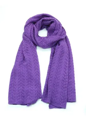 Portolano Cashmere Openwork Wrap - Royal Lilac
