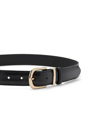 Mango Leather Belt - Black