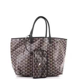 Goyard Saint Louis Tote Coated Canvas Pm - Black