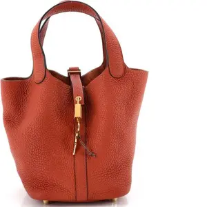 HERMES Picotin Lock Bag Clemence Pm - Cuivre