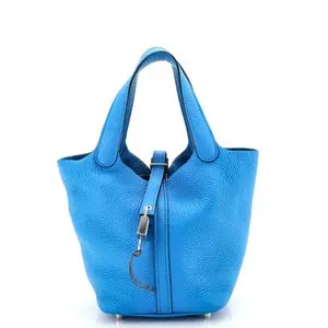 Hermès Picotin Lock Bag Clemence Pm - Blue