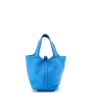 Hermès Picotin Lock Bag Clemence Pm - Blue