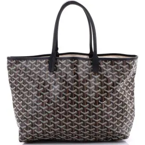 Goyard Saint Louis Tote Coated Canvas Pm - Black