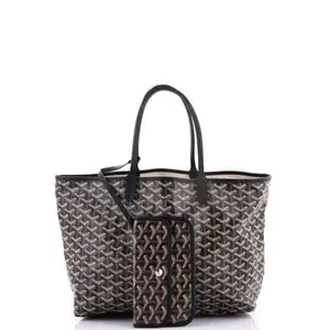 Goyard Saint Louis Tote Coated Canvas Pm - Black