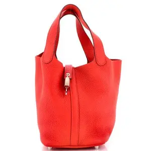 Hermès Picotin Lock Bag Clemence Pm - Rouge Tomate
