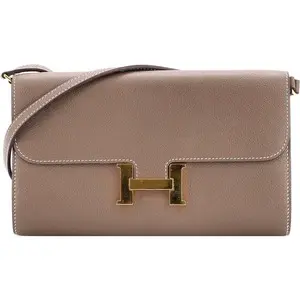 HERMES Constance To Go Wallet Evercolor - Etoupe