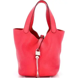 HERMES Picotin Lock Bag Clemence Pm - Rose Mexico