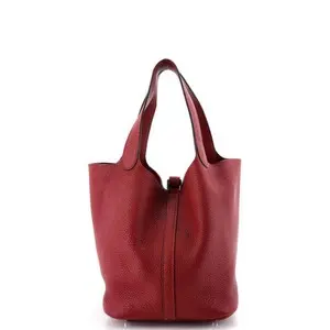 Hermès Picotin Lock Bag Clemence Mm - Rouge Grenat