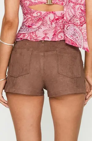 Princess Polly Hendrick Faux Suede Shorts