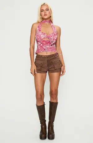 Princess Polly Hendrick Faux Suede Shorts