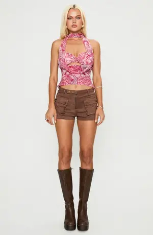Princess Polly Hendrick Faux Suede Shorts