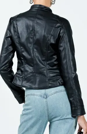 Princess Polly Faux Leather Moto Jacket