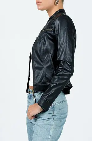 Princess Polly Faux Leather Moto Jacket