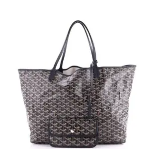 Goyard Saint Louis Tote Coated Canvas Gm - Black