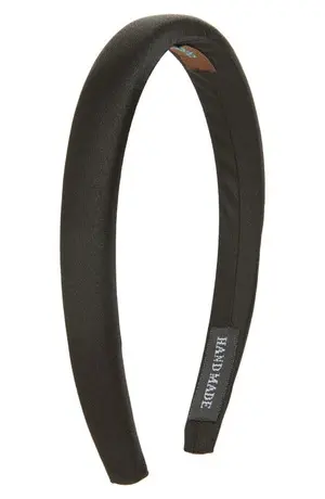 Tasha Padded Satin Headband - Black