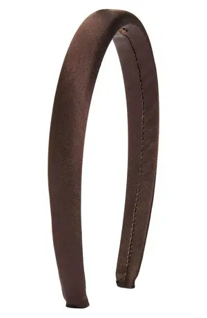 Tasha Padded Satin Headband - Dark Brown