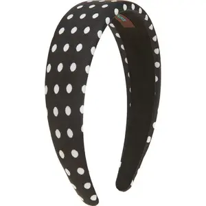 Tasha Wide Polka Dot Headband - Blackwhite
