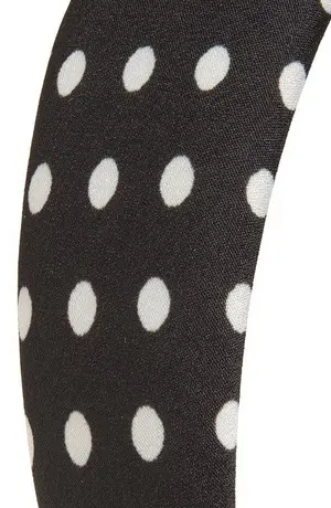Tasha Wide Polka Dot Headband - Blackwhite
