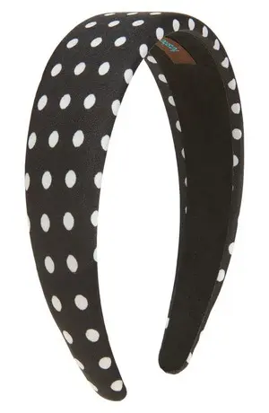 Tasha Polka Dot Padded Headband - Blackwhite