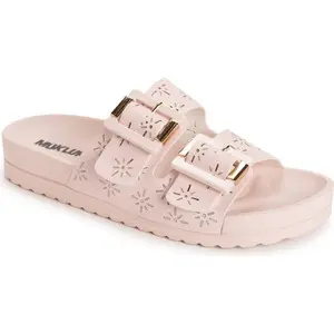 MUK LUKS Grand Cayman Slide Sandals With Adjustable Straps And Cushioned Footbed - Pink