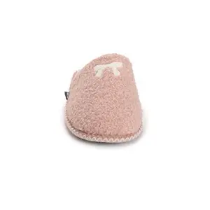 MUK LUKS Novelty Punch Needle Scuff Slipper - Rose Pink Bow