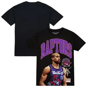 Mitchell & Ness Vince Carter Toronto Raptors Hardwood Classics Player Arch T-shirt - Black