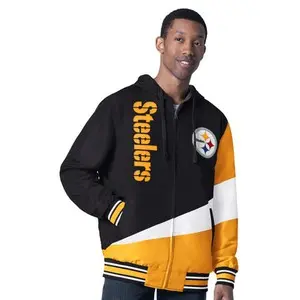 G-III SPORTS BY CARL BANKS Charcoal Pittsburgh Steelers Dual Threat Reversable Full-zip Hooded Jacket - Black