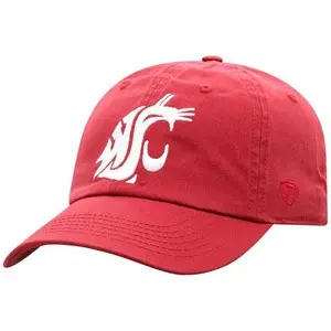 Top Of The World Washington State Cougars Team Logo Washed Adjustable Hat - Crimson