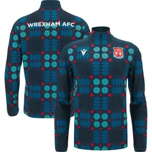MACRON Wrexham Warm-up Quarter-zip Pullover - Blue