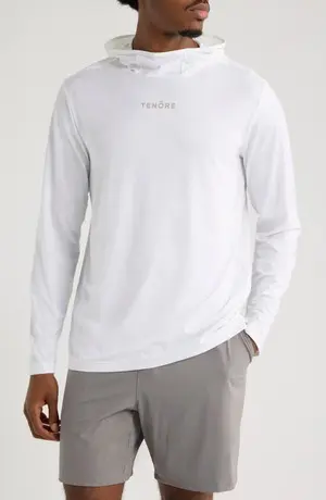 TENŌRE Logo Graphic Hooded T-shirt - White