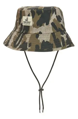 MALBON Tour Divot Camo Bucket Hat - Bark Camo