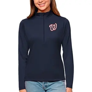 ANTIGUA Washington Nationals Tribute Quarter-zip Pullover Top - Navy