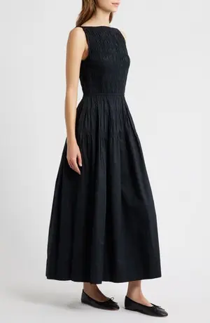 DÔEN Melie Boat Neck Midi Dress