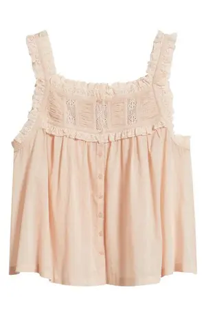 DÔEN Fidella Lace Trim Top - Blush