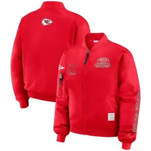 WEAR BY ERIN ANDREWS Kansas City Chiefs Patch Full-zip Bomber Jacket - Red