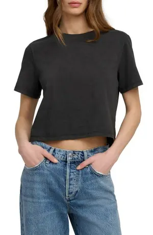 FAVORITE DAUGHTER Organic Cotton Jersey T-shirt - Distress Black